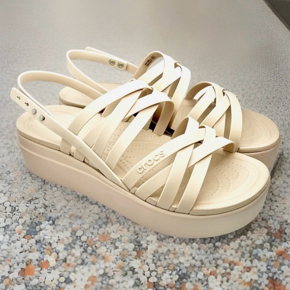 CROCS | Shoes | Crocs Womens Light Ride Brooklyn Strappy Low Wedge ...